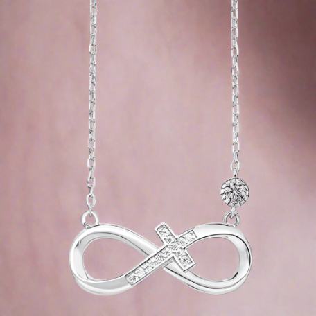 Infinity Cross Necklace - Sterling Silver – Whitefriar Street Church